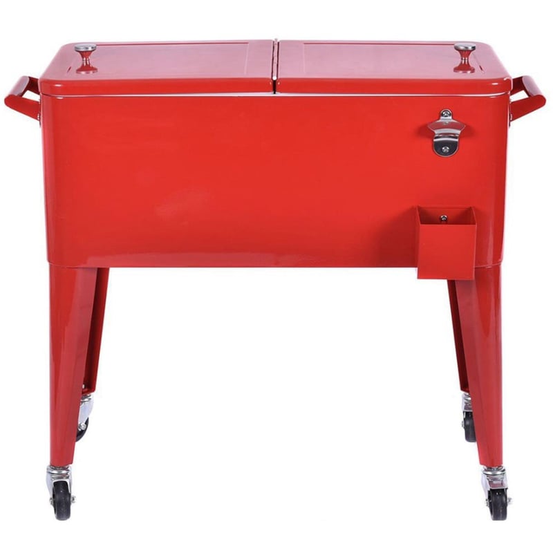 Cooler Metálico con Ruedas 76 l Rojo | Sodimac - Falabella