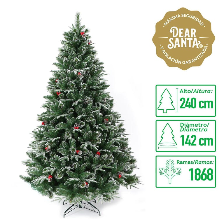 Árbol de Navidad 1868 Ramas 142 x 240 cm Verde | Sodimac - Falabella