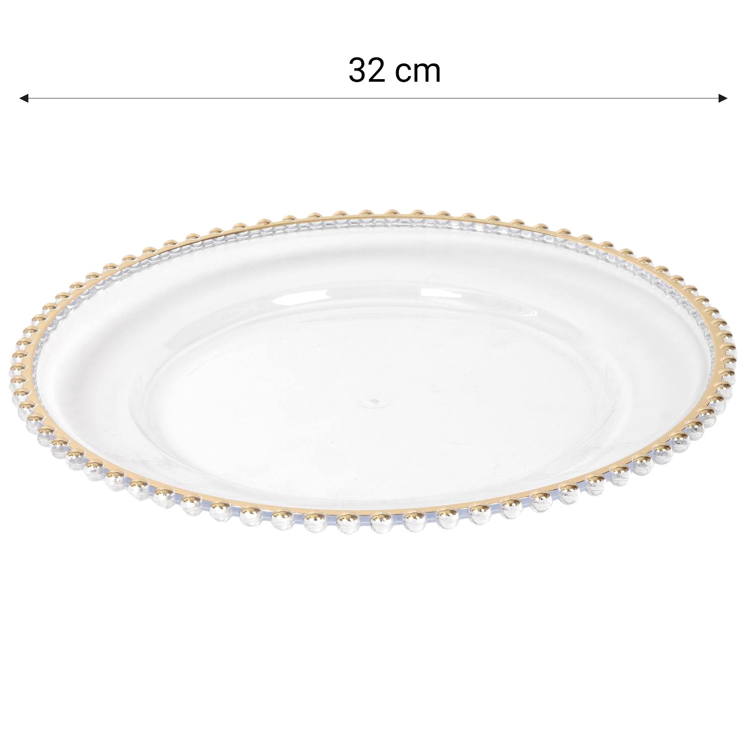 Plato Plástico Borde Dorado 32 cm | Sodimac - Falabella