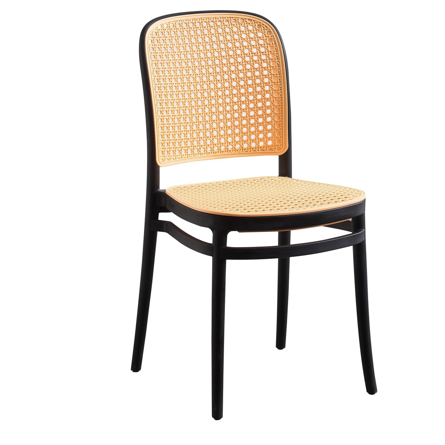 Silla plástica terraza beige/negra | Sodimac - Falabella
