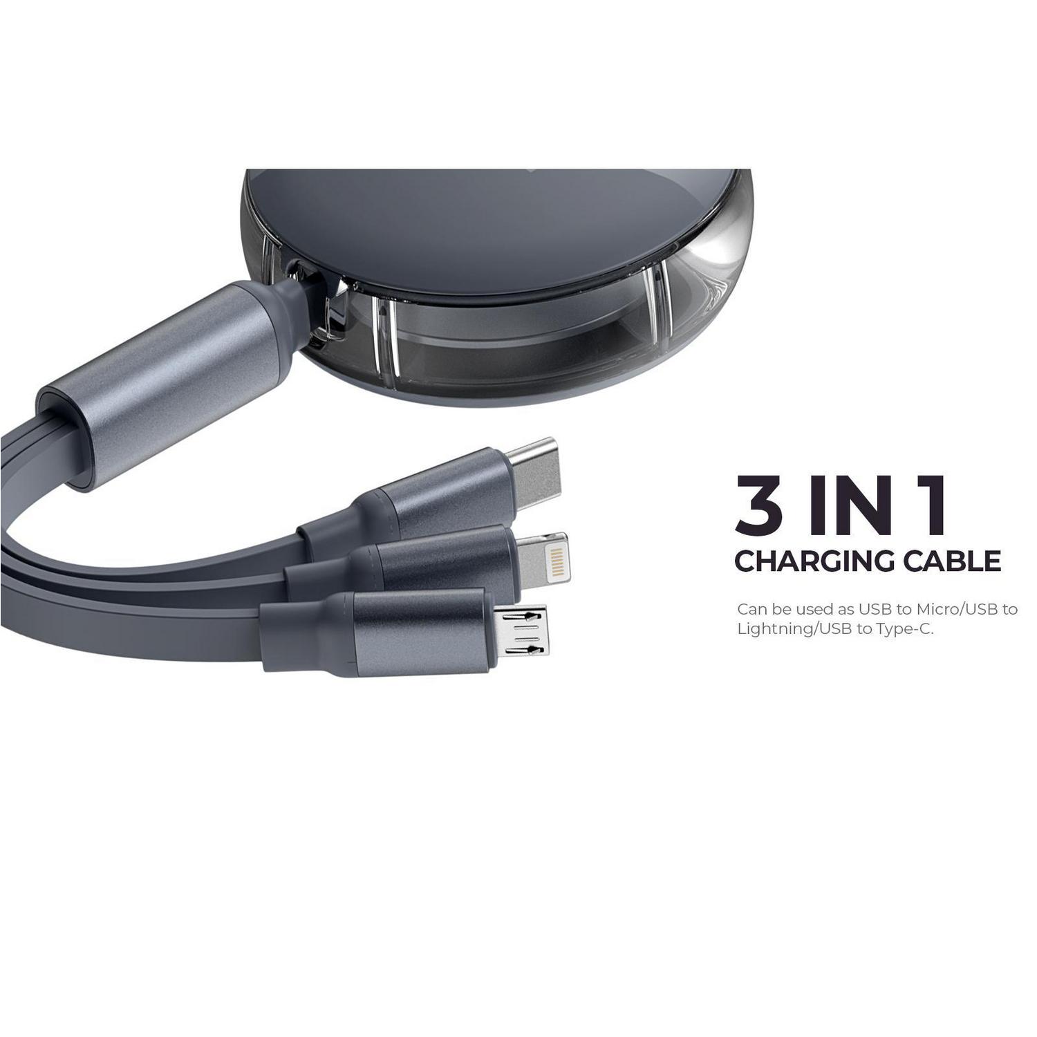 Cable carga rápida 3 en 1 (USB a tipo C, Lightning y micro USB) | Sodimac - Falabella