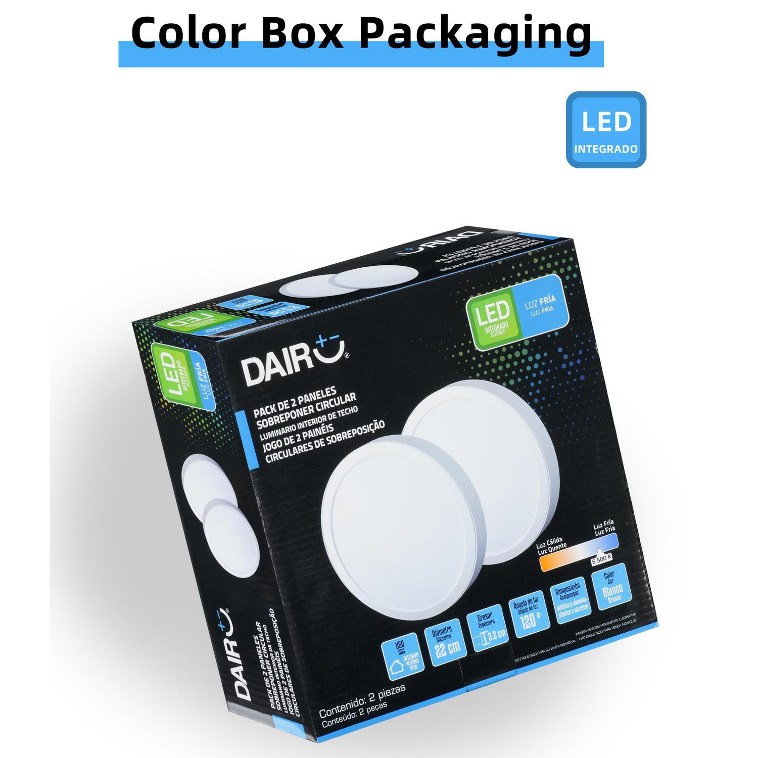 Pack 2 Paneles Led Sobrepuestos Circular 18 W Luz Fría | Sodimac ...