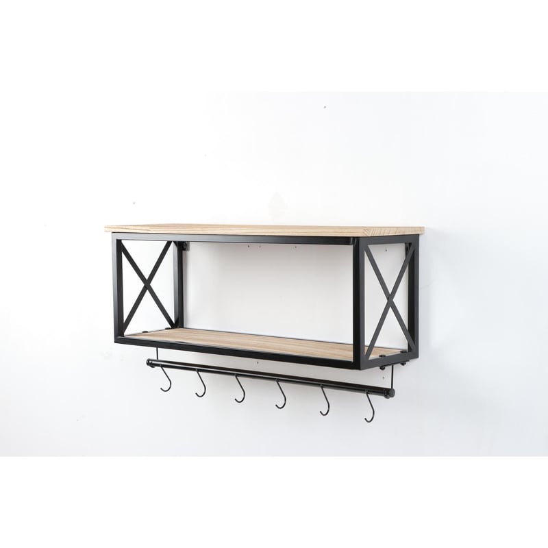 Repisa Madera 2 Nivel(es) 62x32.5x20 cm Natural/Negro | Sodimac - Falabella