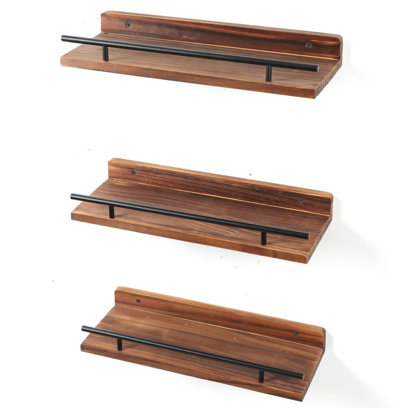 Set de Repisas Madera 3 Nivel(es) 40x5x15 cm Café/Negro | Sodimac ...