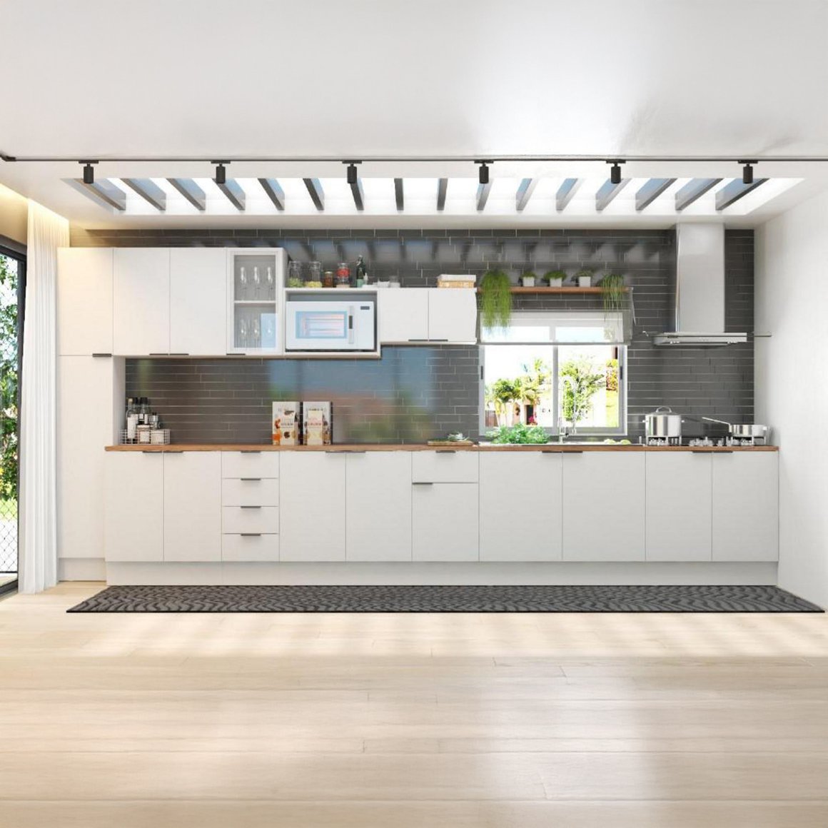 Mueble de cocina mural blanco 1 puerta vidrio | Sodimac - Falabella