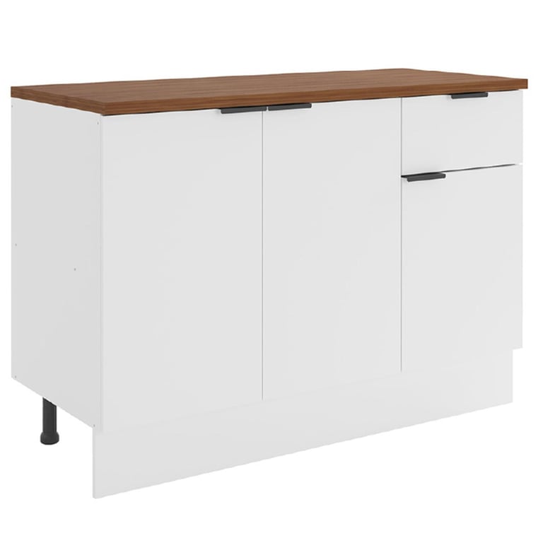 Mueble de cocina base 120 cm con cubierta 3 puertas 1 cajón | Sodimac ...