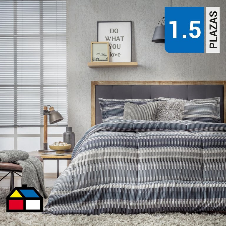 JUST HOME COLLECTION Plumón urb diseno 1,5 plazas grafito | falabella.com