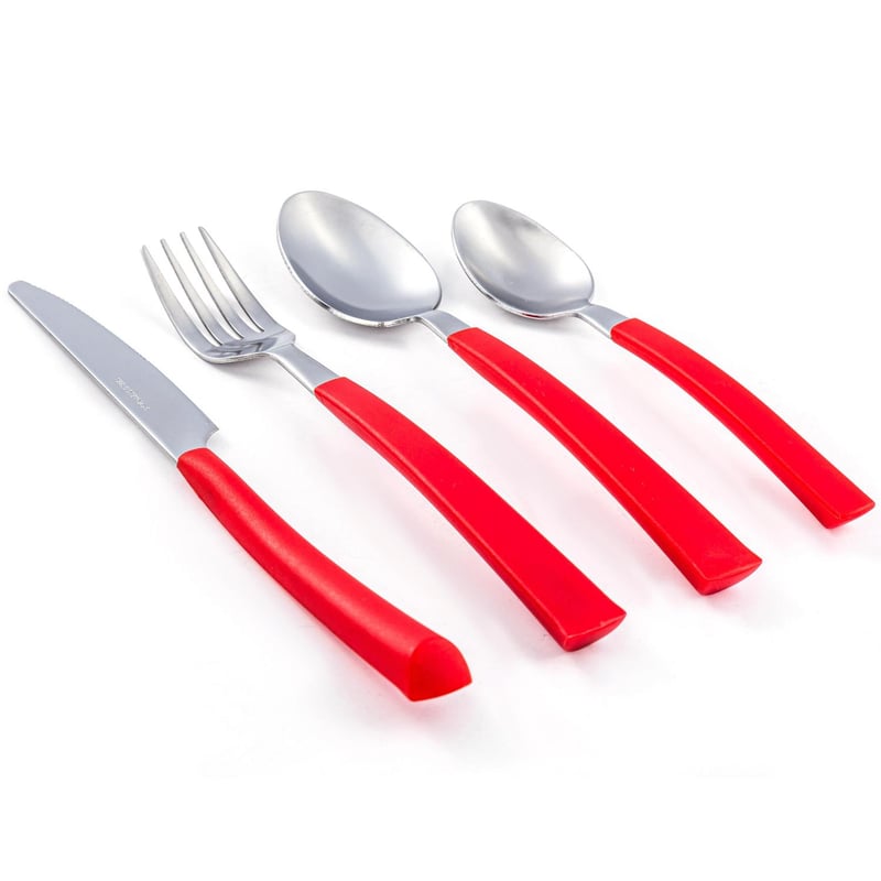 Set de Cubiertos 24 Piezas Rojo | Sodimac - Falabella