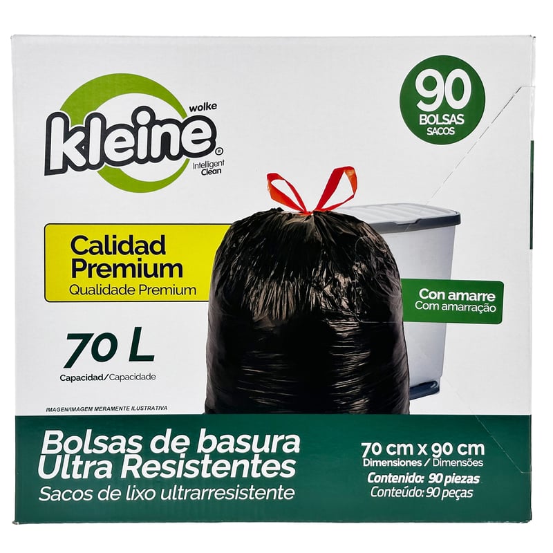 Bolsas de Basura Ultra Resistentes 70x90 cm 70 Litros 90 Unidades ...