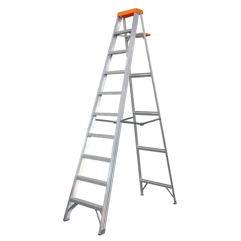 Escalera De tijera Aluminio 2.33 m 9 Peldaños | Sodimac - Falabella