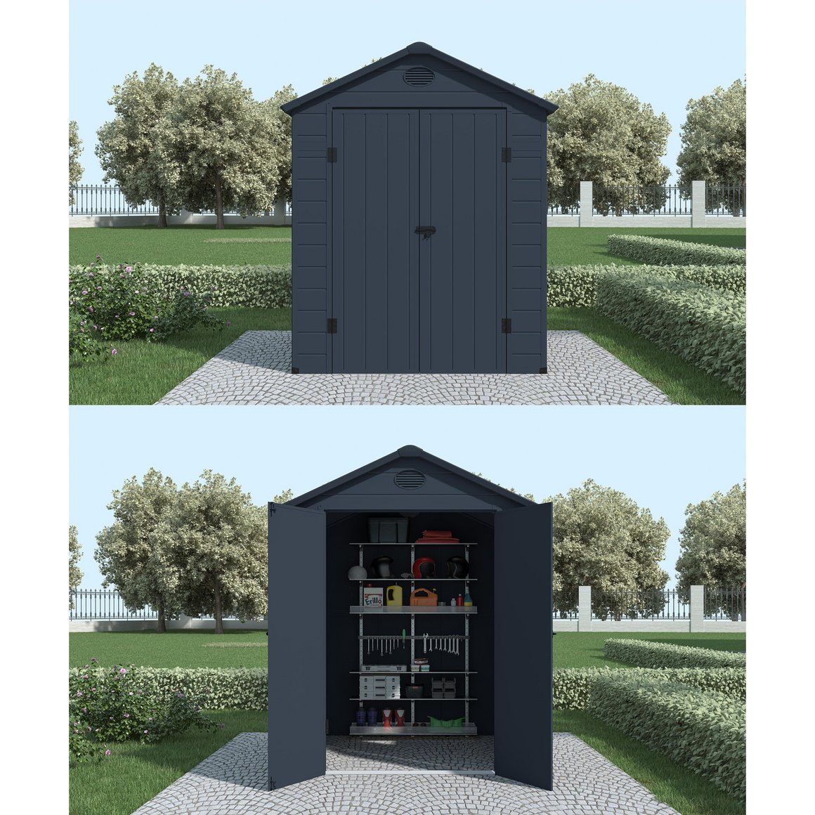 Bodega para jardín AVE D1 Gris 226x190x192 cm | Sodimac - Falabella