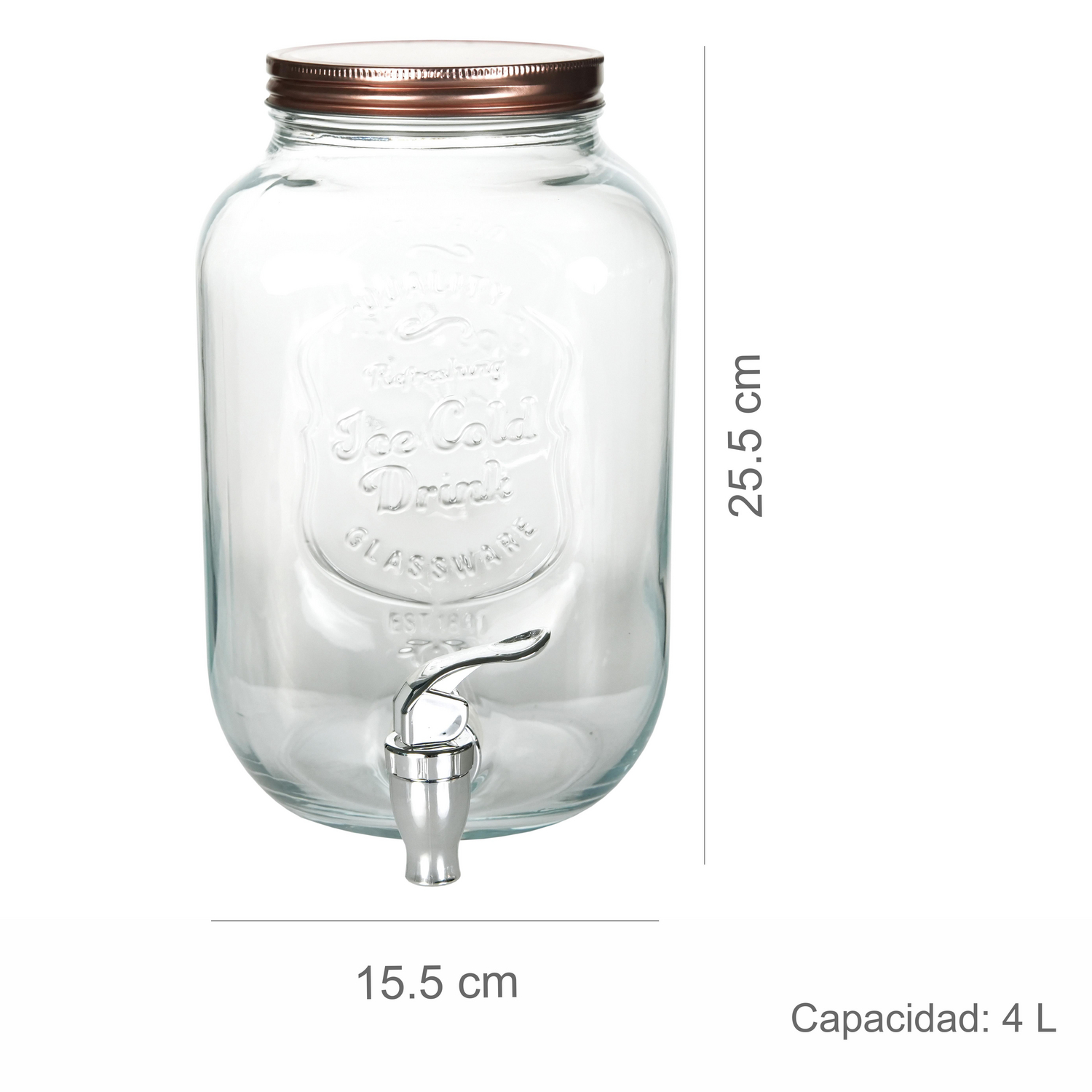 Dispensador de agua 4 litros vidrio | Sodimac - Falabella