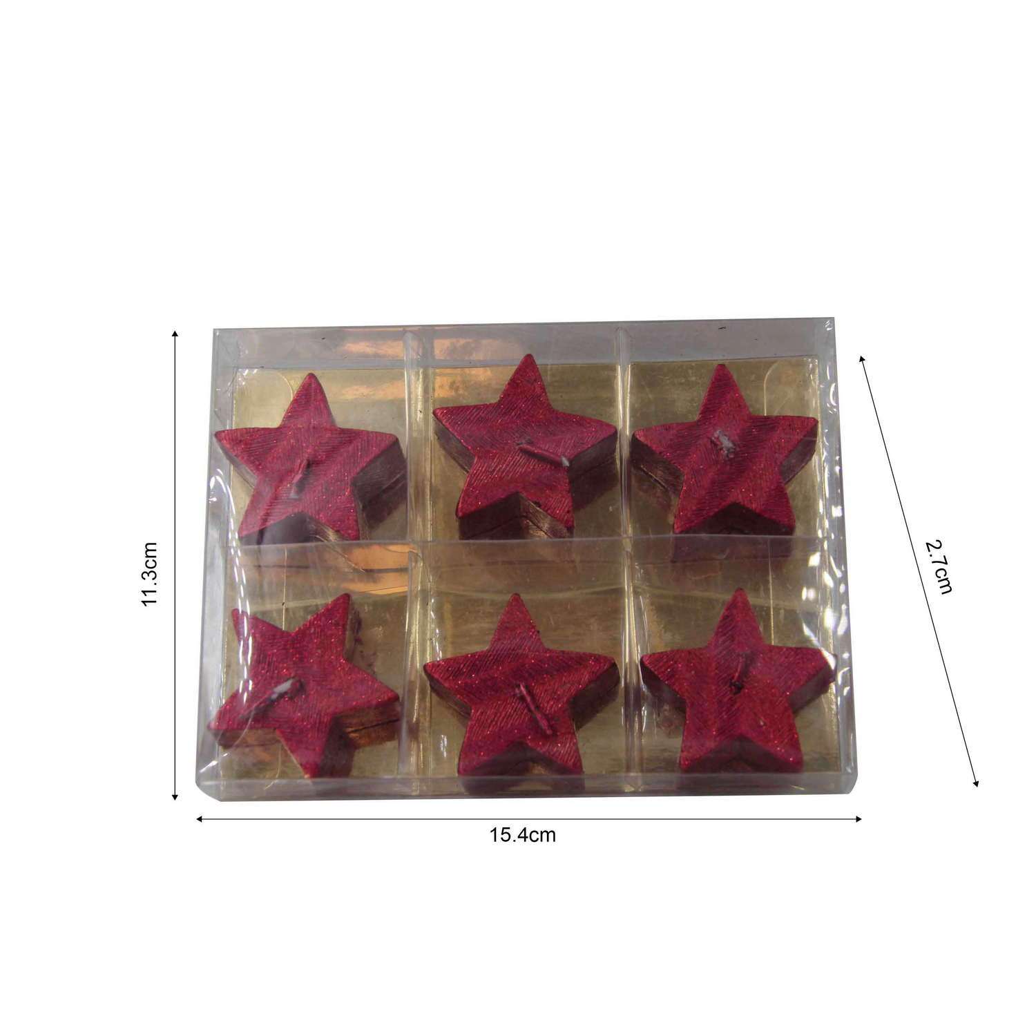 Set 6 vela estrella rojo 15,4 cm | Sodimac - Falabella