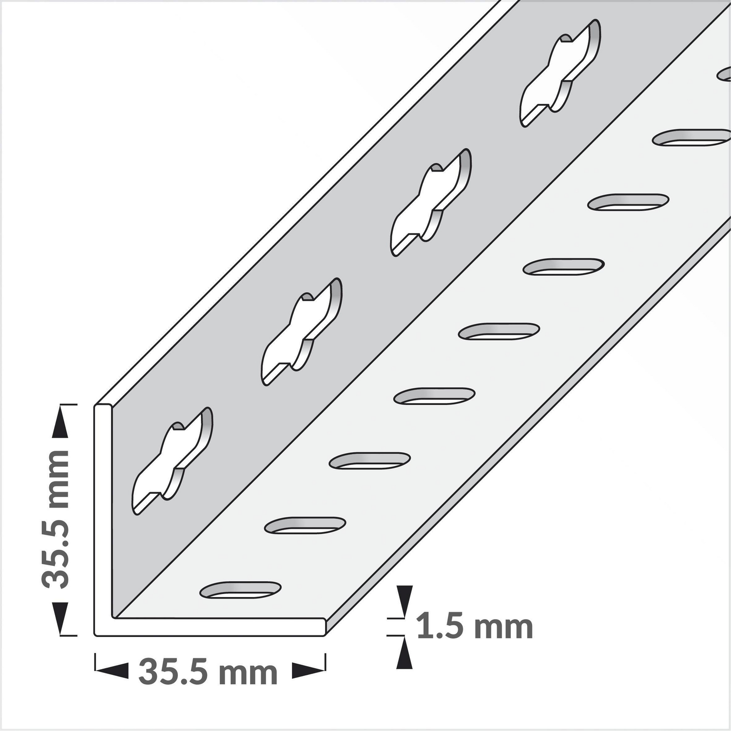 Angulo 35,5x35,5 1 m acero | Sodimac - Falabella