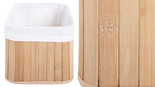 Canasto para Ropa Rectangular Bambú Natural 70 Litros | Sodimac - Falabella