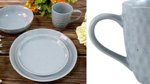 Juego de Loza 24 Piezas Cerámica Kaya Gris | Sodimac - Falabella