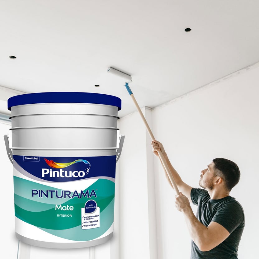 Pintura para Interior Tipo 3 Alto Poder Cubriente Blanco 5 Galones ...