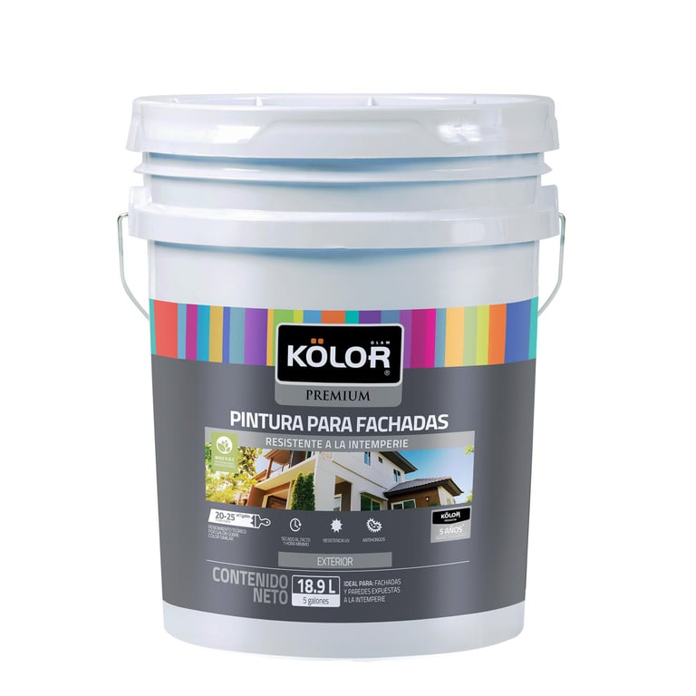 Pintura para Exterior Blanco Acrílico 5 Galones KOLOR | falabella.com