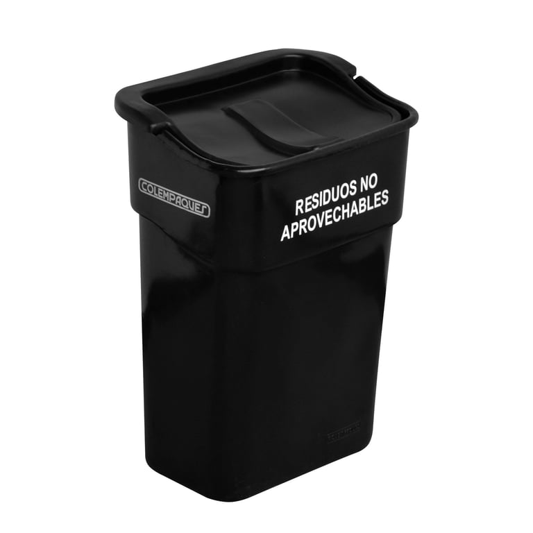 Caneca Plástica 35L Negro Para Ordinarios Con Tapa Vaiven COLEMPAQUES ...