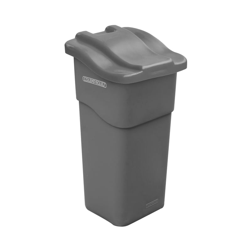 Caneca Plástica 50L Gris Para Papel Y Cartón Con Tapa COLEMPAQUES ...