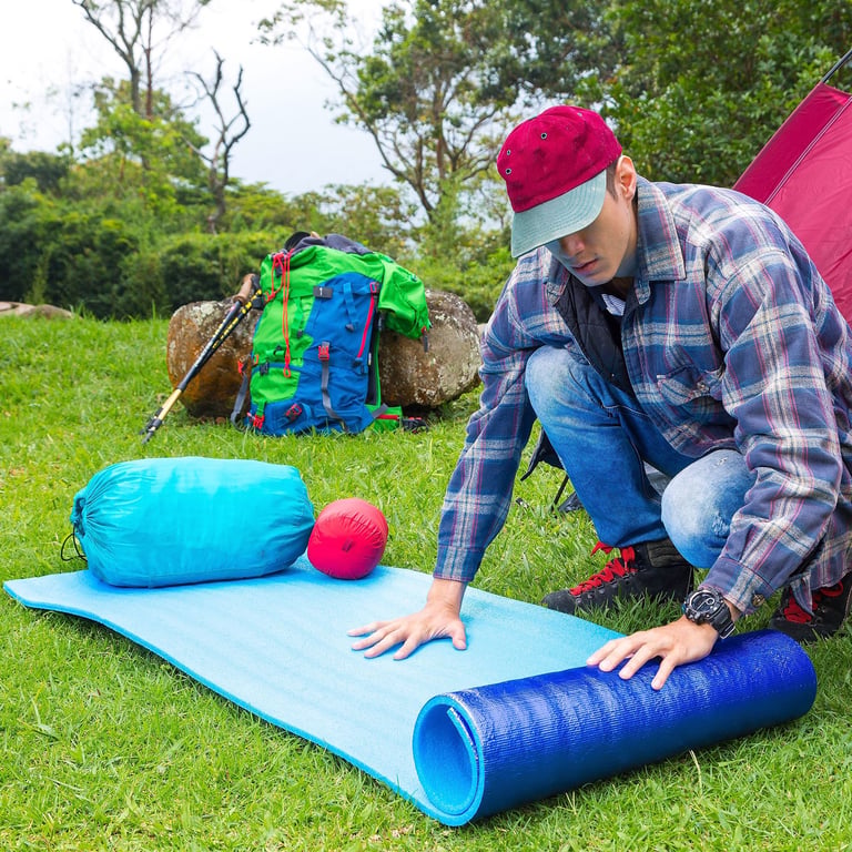 Colchoneta para Camping Enrollable Azul Metalizada 180x60cm KLIMBER ...