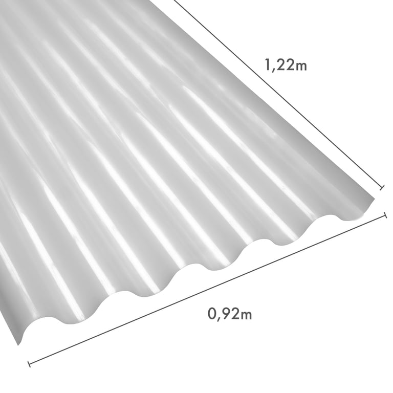 Teja Ondulada Transparente Policarbonato Perfil 7 1.22 x 0.92m x 0.7mm ...