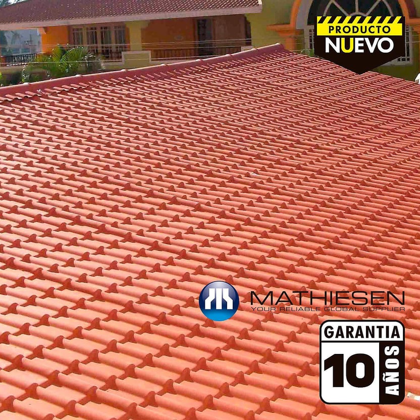 Teja Colonial Rojo 1.97X0.72mt 2.3mm UPVC - Homecenter.com.co