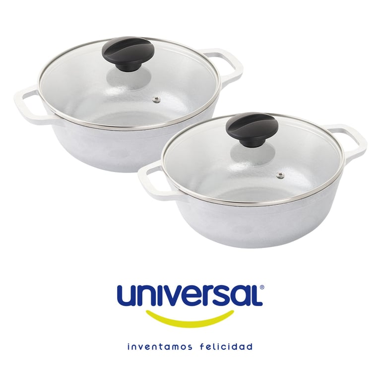 Caldero X 2 Unidades De 14 Cm Con Tapa Vidrio UNIVERSAL | falabella.com