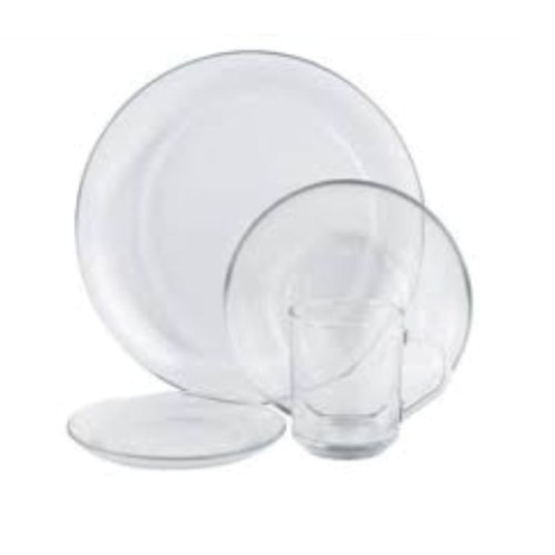 Vajilla Stylo Transparente 4 Puestos X 16 Piezas CRISTAR | falabella.com