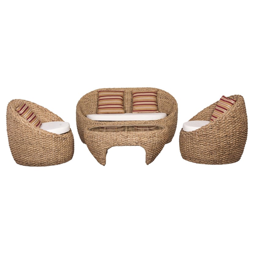 Juego de Terraza Brenda Ratán Natural 4 Piezas - Homecenter.com.co