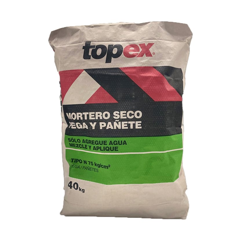 Mortero Topex Seco Pega Y Pañete 75kg/Cm2 40kg - Homecenter.com.co