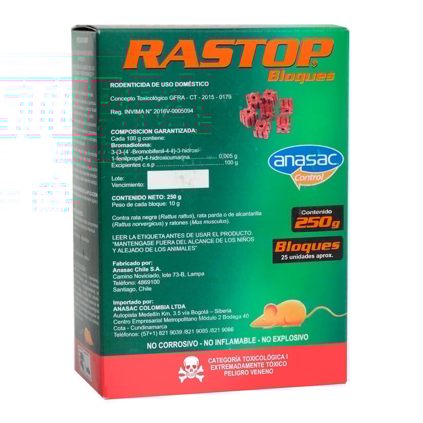 Raticida Bloques Rastop X 250 G - Homecenter.com.co