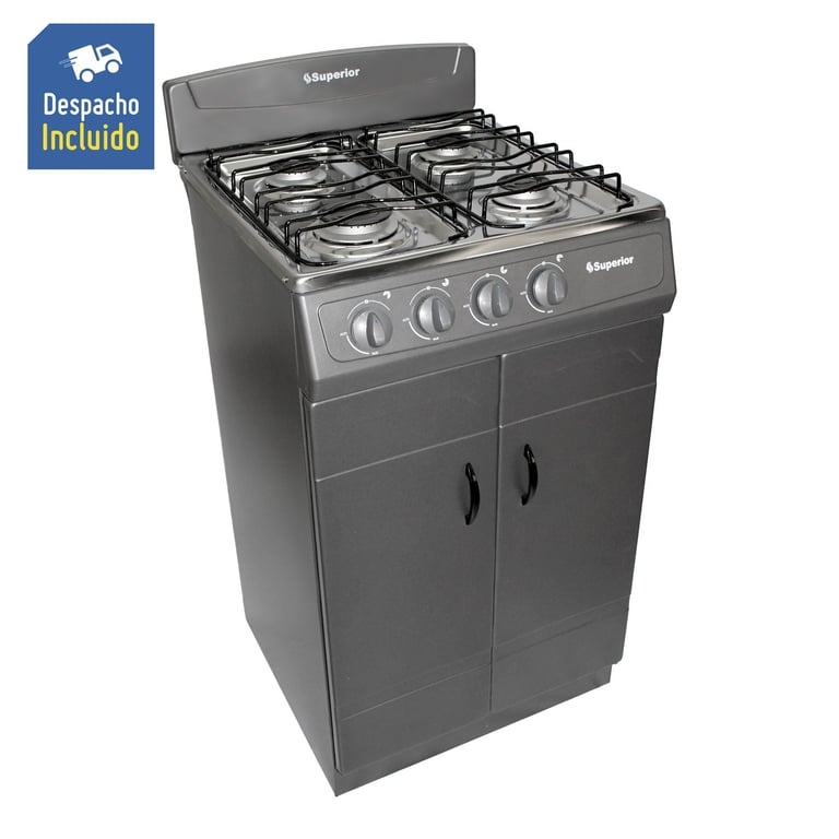Estufa de Piso 4 Puestos con Gabinete Gas Natural Gris SUPERIOR ...