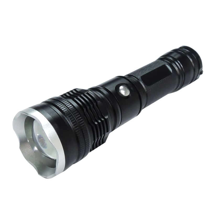 Linterna Metalica Recargable Con Zoom Alcance 100M - Homecenter.com.co