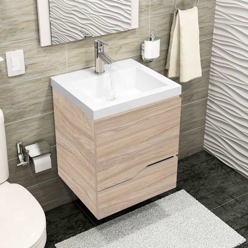 Mueble de baño 48x43 cm con lavamanos Oslo Blanco FIRPLAK | falabella.com