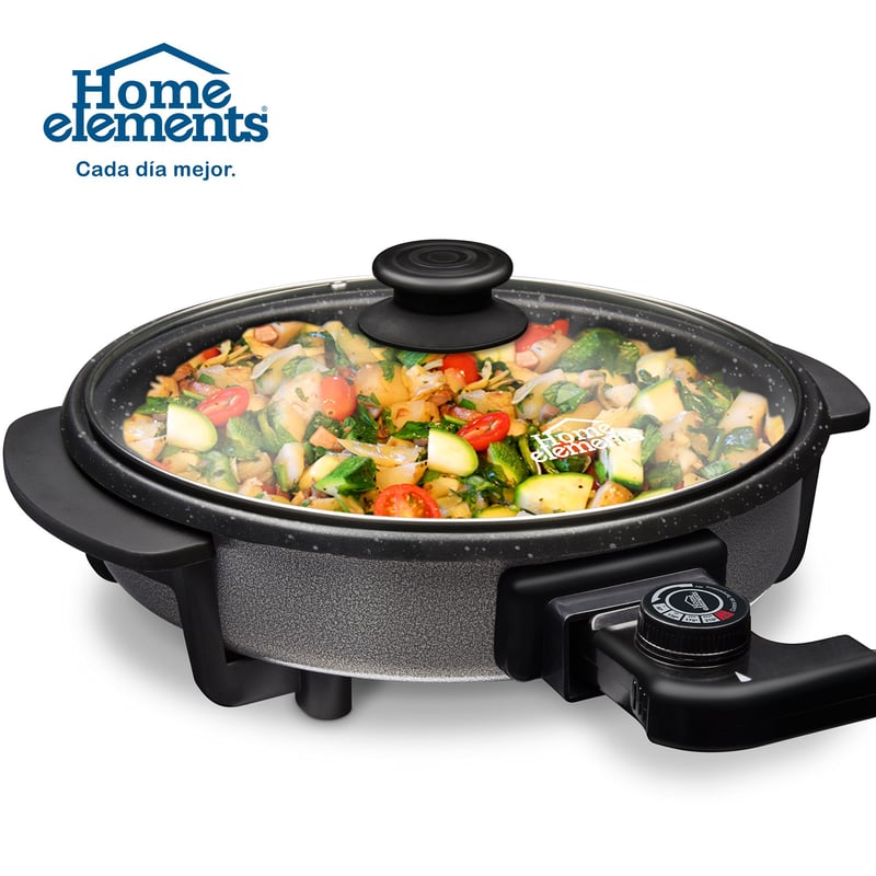 Sartén Wok Eléctrico 30 centímetros con Tapa de Vidrio HEPLYD-401 HOME ...