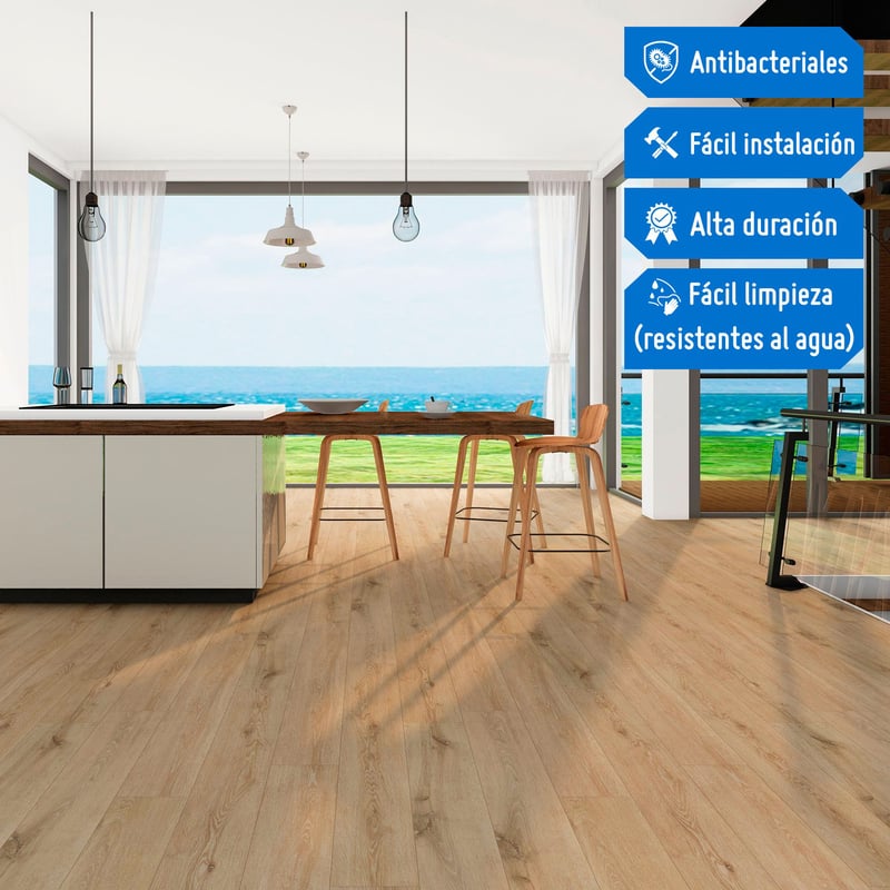 Piso Vinilo Spc Natural Oak Clic 4/1mm 18x122cm Caja 2.196 m2 HOLZTEK ...