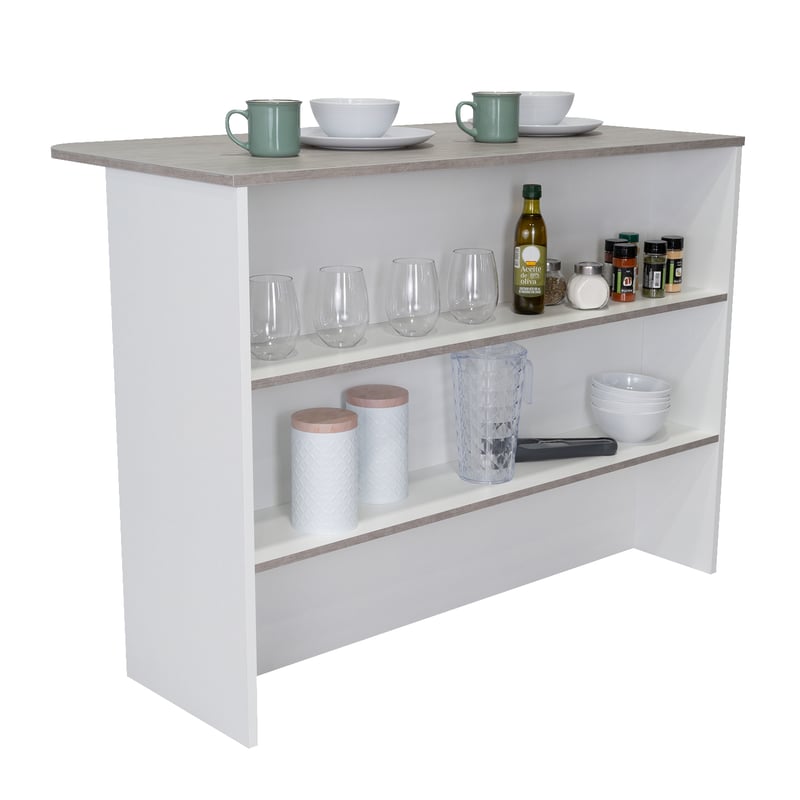 Barra Para Cocina Auxiliar Fendi Blanco - Cemento Rta Design RTA DESIGN ...