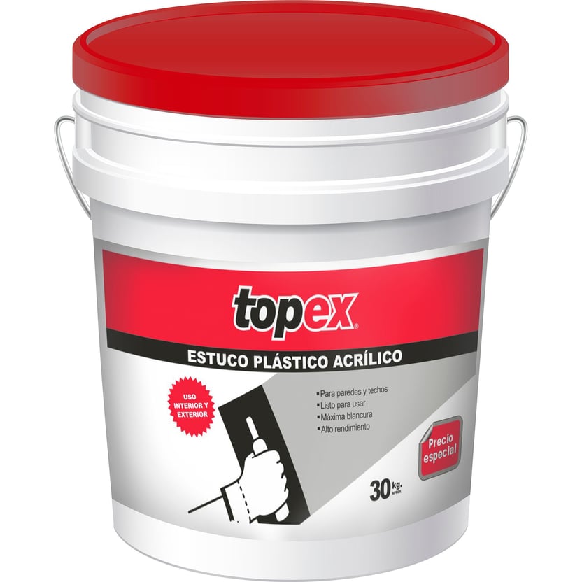 Estuco Plástico Topex Cuñete 30Kg 4.5 Galón - Homecenter.com.co