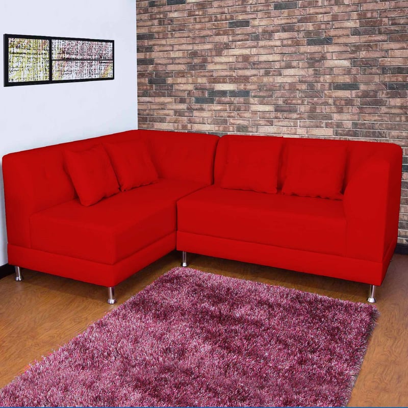 Sofá Esquinero Domino Izquierdo Tela Rojo SOFA MARKET | falabella.com