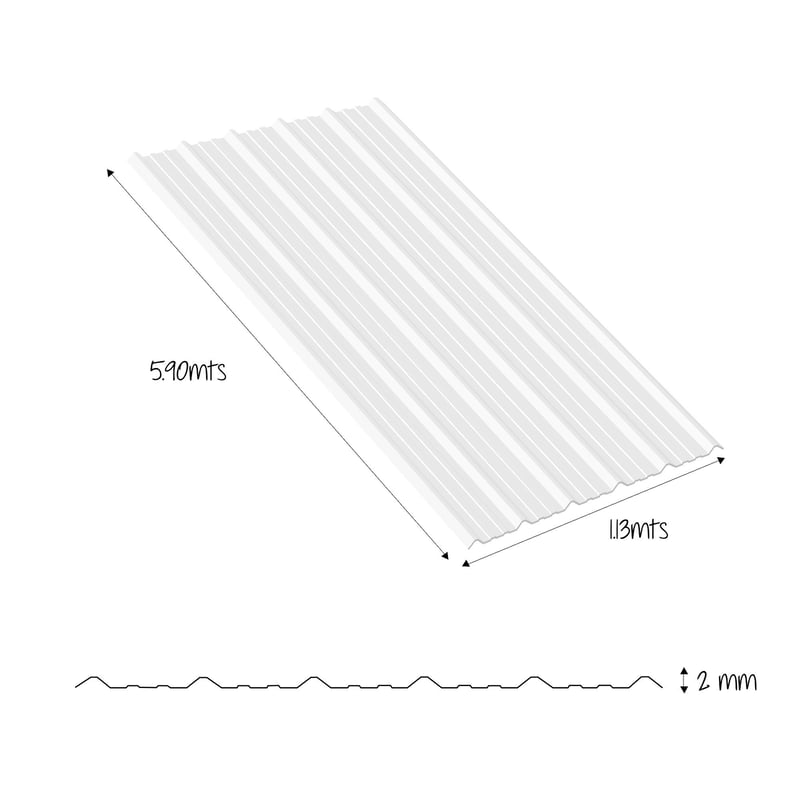 Teja Termoacustica Ecowall 27 UPVC 2mm Blanco 1.13 x 5.90mt ARKOS ...