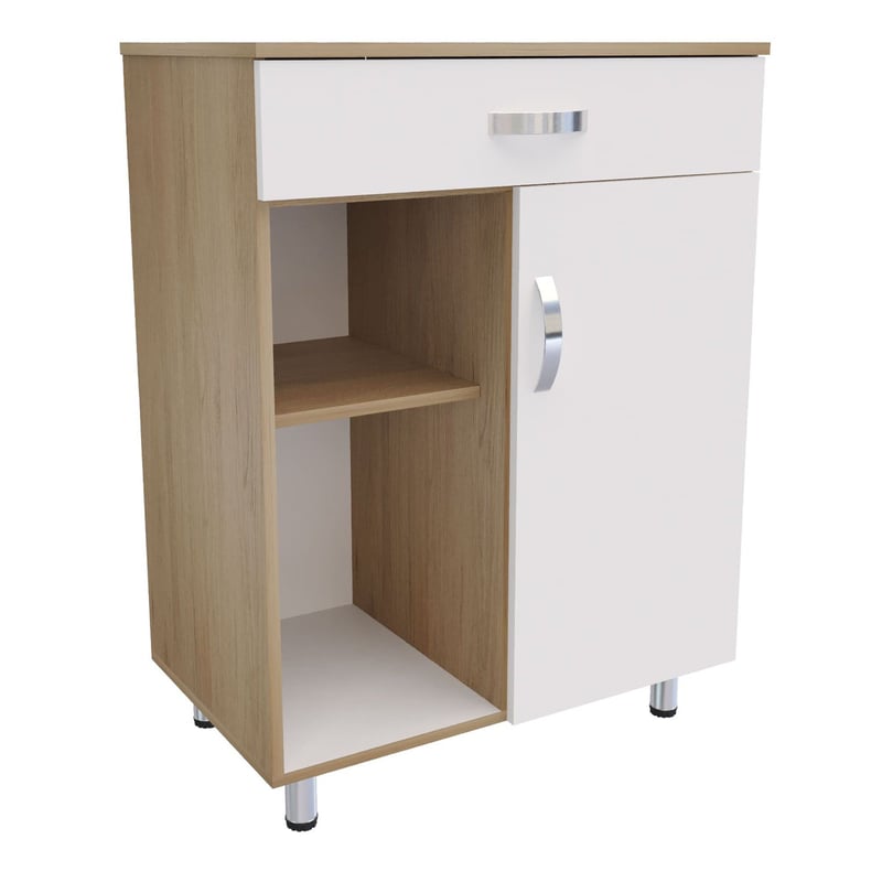Mueble Auxiliar De Cocina Eva 93x70x42.6cm Rovere-Blanco Just Home ...