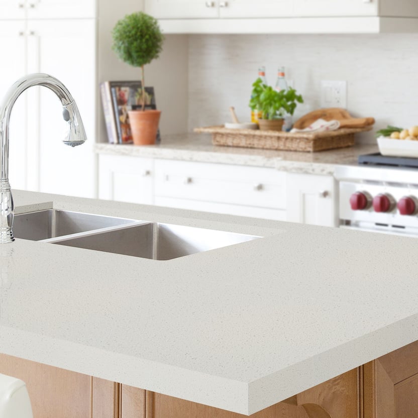 Mesón Quarzo Blanco Polar Ancho 60 Largo 480 A 490 - Homecenter.com.co