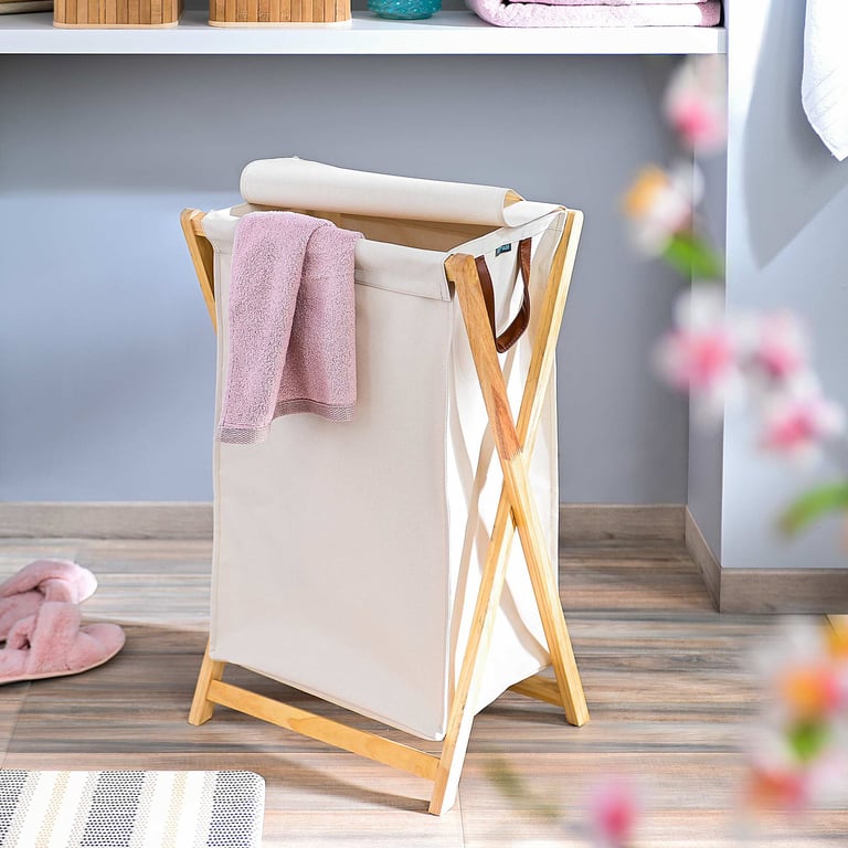 Canasta Para La Ropa En Material Textil Y Base De Pino REEMADE ...