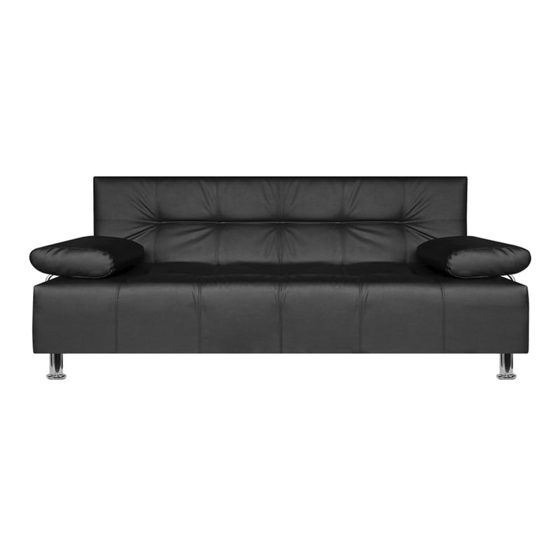 Sofá Cama George 2 Puestos Cuero Sintético 100x180x80cm Negro GENERICO | falabella.com