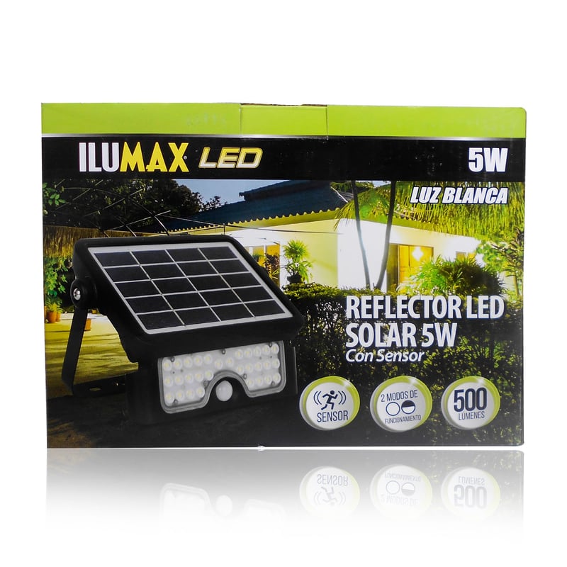 Reflector Led Solar Con Sensor 5w Luz Blanca ILUMAX | falabella.com