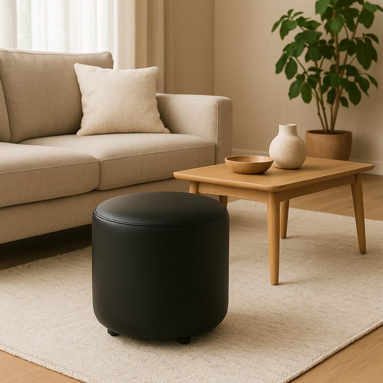 Puff Circular 42x40x40 Negro | falabella.com