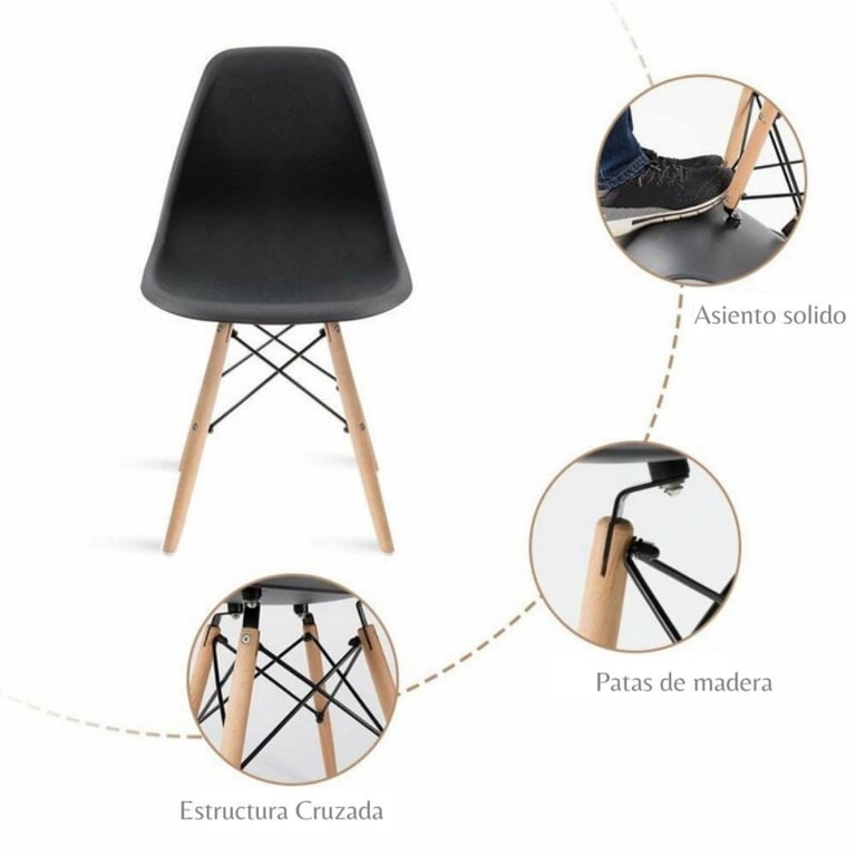 Silla Eames Adult 42X50X82 Negro EKONOMODO COLOMBIA | falabella.com