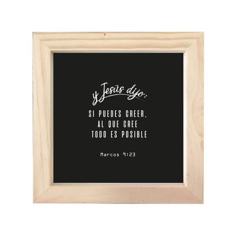 Cuadro Frase Bíblica 18X18cm Marcos 9:23 AREAS | falabella.com