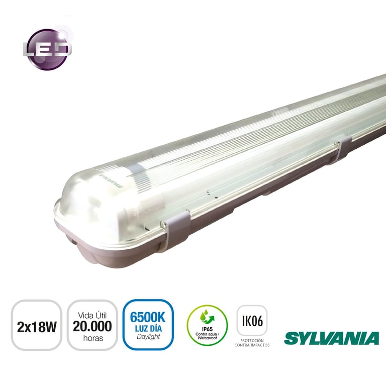 Lampara Hermetica Led 3200lm 2x18w Ip65 Ik06 SYLVANIA | falabella.com
